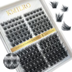 lash clusters 144 pcs cluster lashes diy eyelash extensions c d curl 10-16mm mega volume fluffy individual lashes wispy eyelashes diy at home, by kmilro (volume, 0.07c-10-16mm mix)