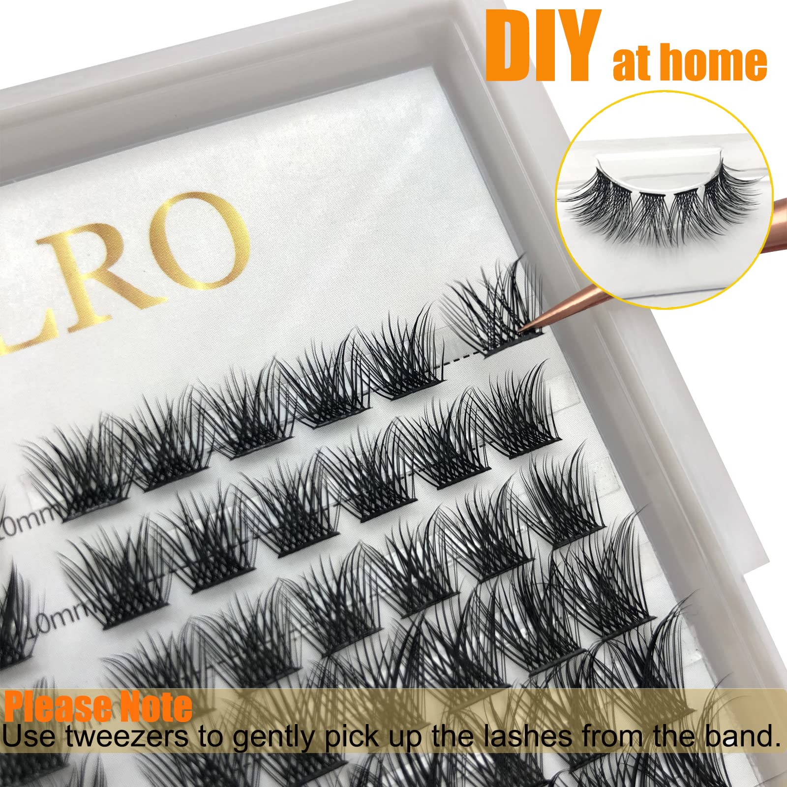 Lash Clusters 144 Pcs Cluster Lashes DIY Eyelash Extensions C D Curl 10-16mm Mega Volume Fluffy Individual Lashes Wispy Eyelashes DIY at Home, by Kmilro (Volume, 0.07C-10-16mm Mix)