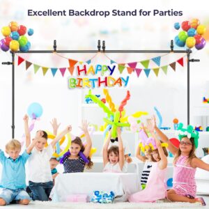 Aureday Backdrop Stand, 10x10Ft Adjustable Photo Backdrop Stand Kit with 4 Crossbars, 6 Spring Clamps, 6 Background Clamps, 2 Weight Bags and Carrying Bag for Parties/Wedding/Photography/Decoration