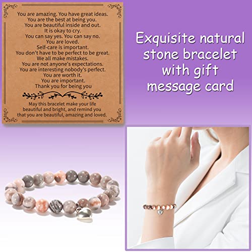 Inspirational Mug for Women, Encouragement Cheer Up Gift, Motivation Gifts for Daughter Wife Friend Girlfriend Birthday, Purple Gift, 12oz Coffee Mug And Natural Stone Bracelets Set