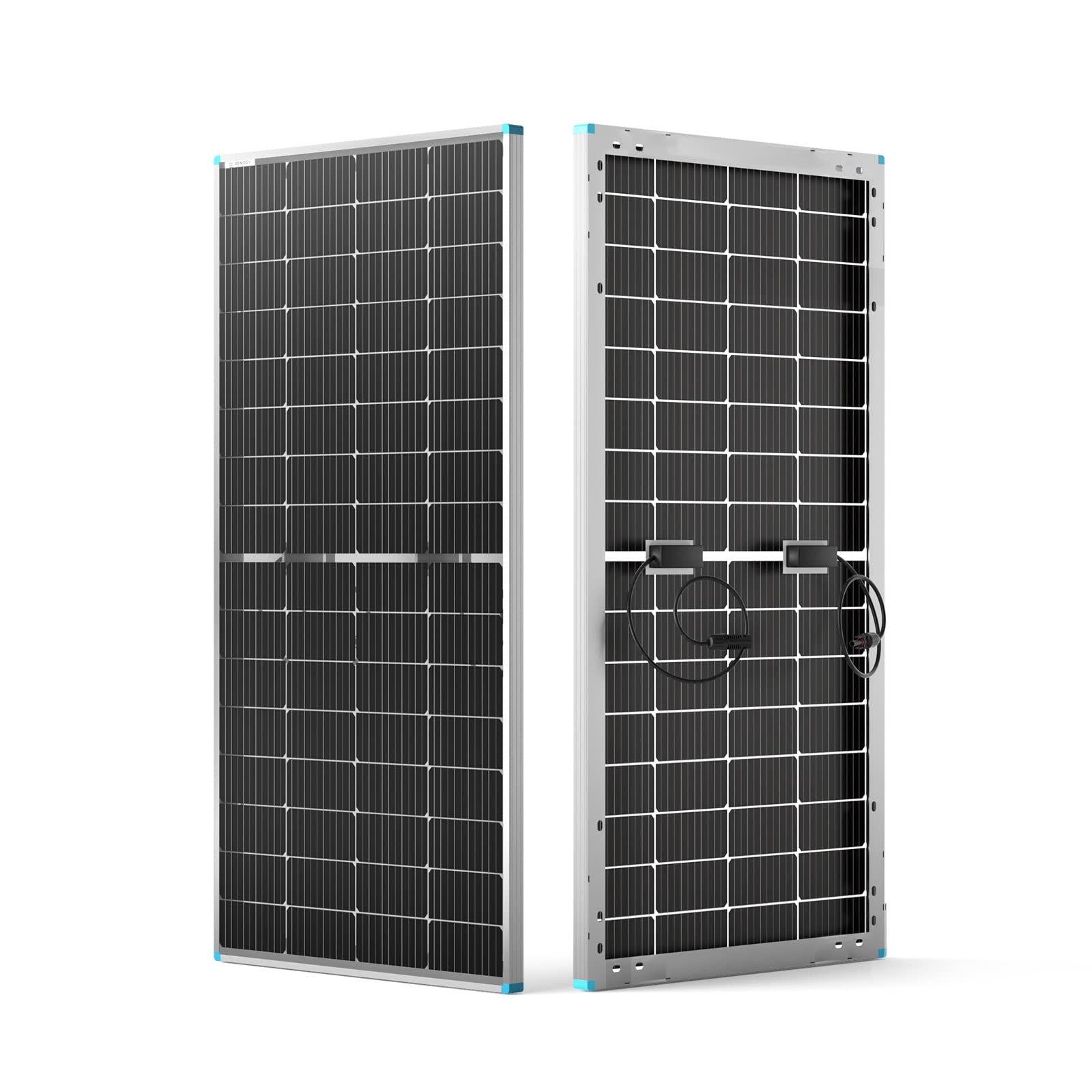 Renogy Bifacial 220 Watt 12 Volt Solar Panel Monocrystalline Rigid High-Efficiency PV Module Power Charger for RV Marine Rooftop Farm Battery and Other Off-Grid Applications