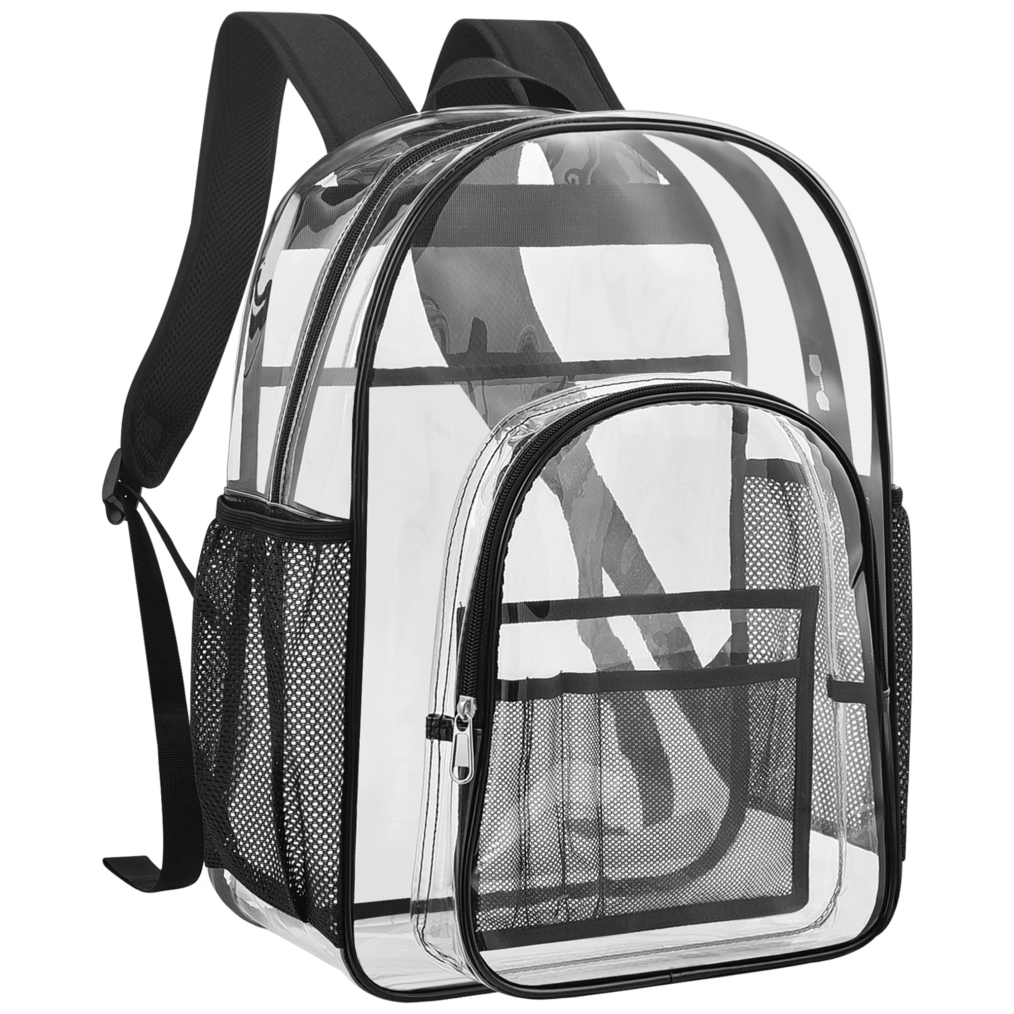 Clear Backpack Heavy Duty for School 17Inch Large Clear Bookbag for Adults Kids See Through Backpack with Wider Shoulder Straps for Concert Sport Work Games