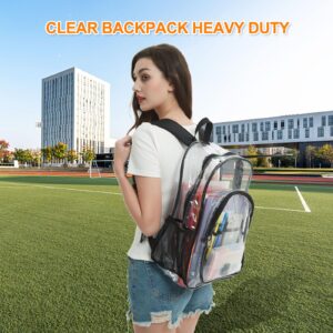 Clear Backpack Heavy Duty for School 17Inch Large Clear Bookbag for Adults Kids See Through Backpack with Wider Shoulder Straps for Concert Sport Work Games