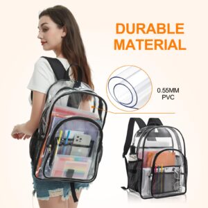 Clear Backpack Heavy Duty for School 17Inch Large Clear Bookbag for Adults Kids See Through Backpack with Wider Shoulder Straps for Concert Sport Work Games