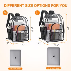 Clear Backpack Heavy Duty for School 17Inch Large Clear Bookbag for Adults Kids See Through Backpack with Wider Shoulder Straps for Concert Sport Work Games