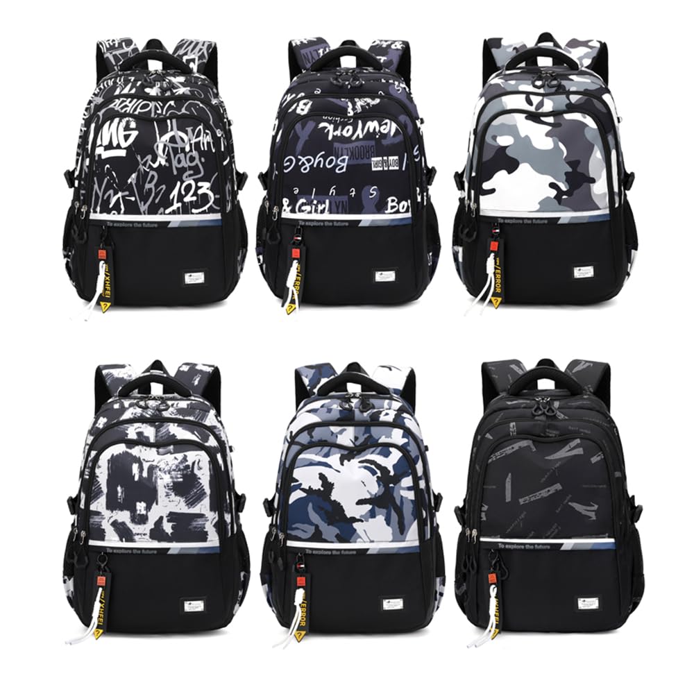 Armbq Camouflage Kids School Backpack for Boys Camo Casual Bookbags Elementary Middle School Bag Teens Travel Backpack