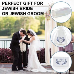 DOUDIZHU Chuppah Breaking Glass for Jewish Wedding, Jewish Wedding Glass for Couples, Wedding Ceremony Marriage Engagement Gift, Iridescent Glass Vessel for Groom with Drawstring Bag