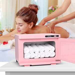 Niuadage Pink Hot Towel Warmer - 8L Towel Warmer Cabinet - Compact Facial Towel Warmer - Rapid Warming, Thermostatic Auto Heating, Spa Towel Warmer