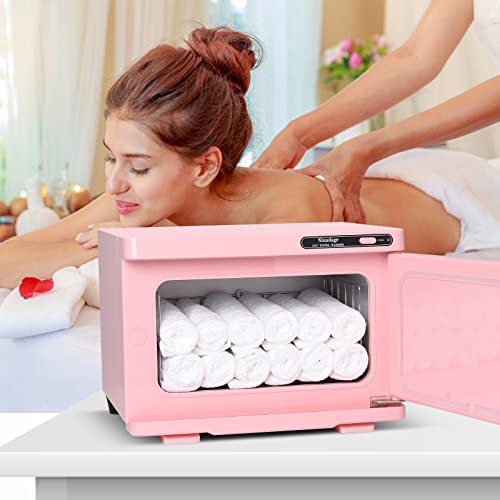 Niuadage Pink Hot Towel Warmer - 8L Towel Warmer Cabinet - Compact Facial Towel Warmer - Rapid Warming, Thermostatic Auto Heating, Spa Towel Warmer