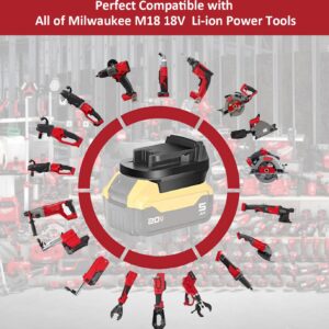 ZLWAWAOL DW18ML DL18ML Battery Adapter Converter for Dewalt to Milwaukee Battery,for Dewalt 20V Lithium Battery Convert to Milwaukee M18 Lithium Battery