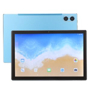 tablet 10 inch, 4g phone tablet 2.4g 5g dual band wifi android tablet, mt6797 octa core cpu, 8gb ram 256gb rom, 7000mah battery, 2 card slot, blue