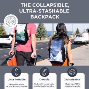 HYDAWAY Collapsible Backpack for Travel - 15L I Lightweight Packable Daypack for Backpacking, Work & Traveling I Adjustable, Foldable, Water Resistant Hiking Day Pack for Men, Women and Kids