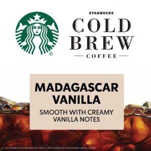 Starbucks Cold Brew Coffee Concentrate, Signature Black and Naturally Flavored Madagascar Vanilla, Multi-Serve, 2 Bottles (32 Fl Oz Each)