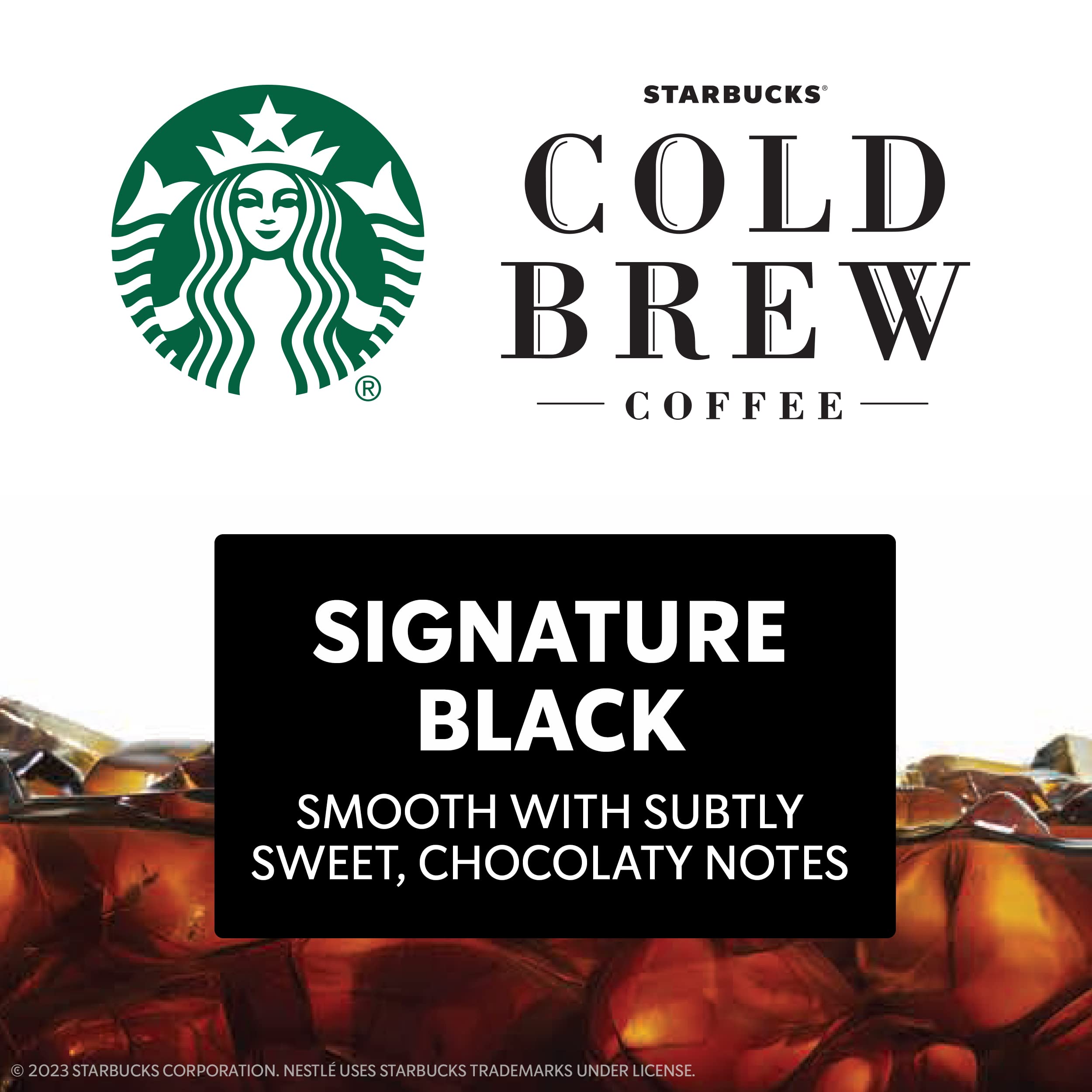 Starbucks Cold Brew Coffee Concentrate, Signature Black and Naturally Flavored Madagascar Vanilla, Multi-Serve, 2 Bottles (32 Fl Oz Each)