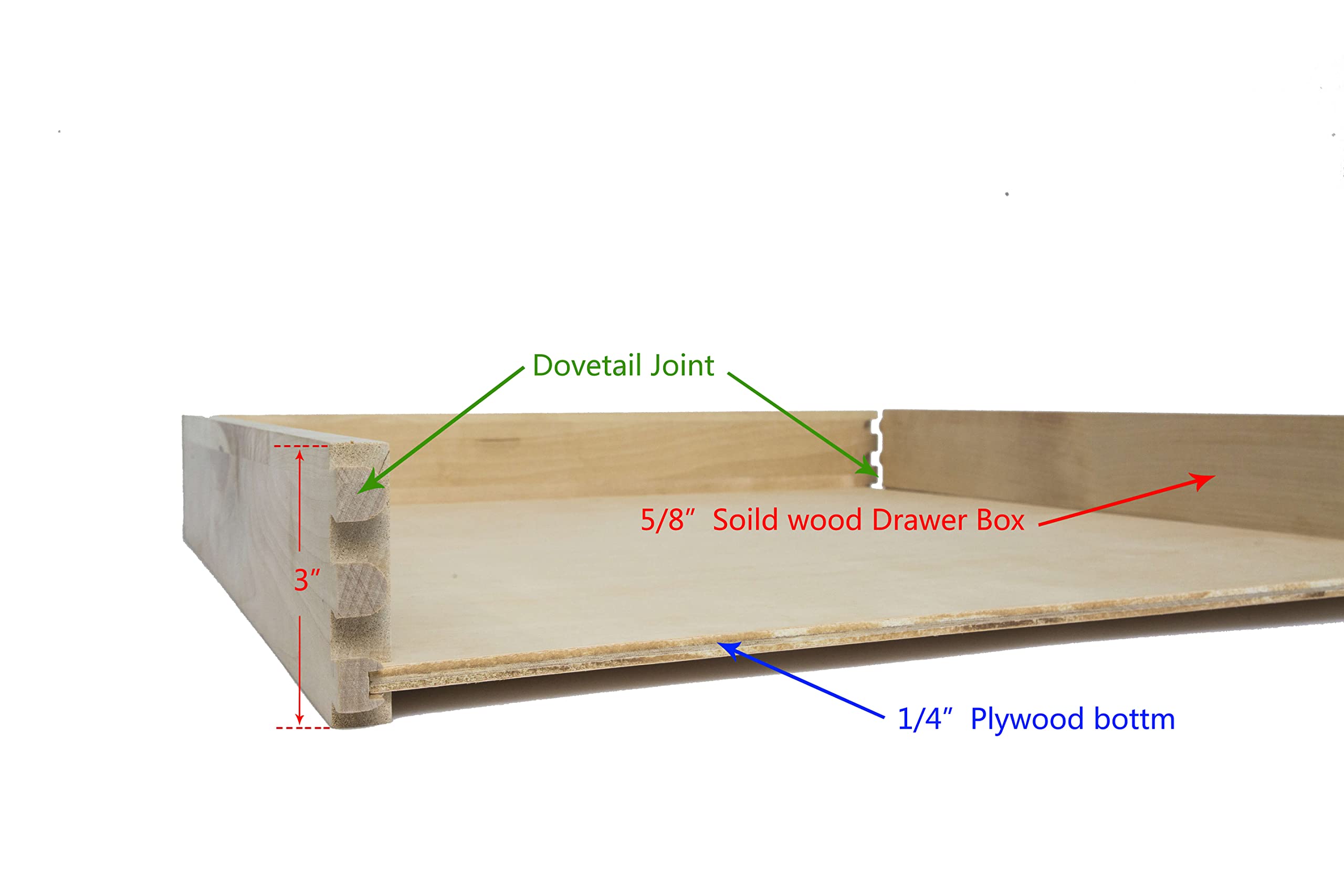 COUVER Pull Out Soft Close Cabinet Organizer, Wood Drawer Slide Out Shelves for Kitchen, 16.5"(W) x 21.25"(D) X 4"(H), Soft-Close Rail with Spacer, Side Mount, Bottom Mount