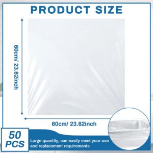 Wesiti 50 Pieces Meat Lug Liners Bucket Liner Bags Plastic Meat Bags for Food Storage, 23.62 x 23.62 Inches