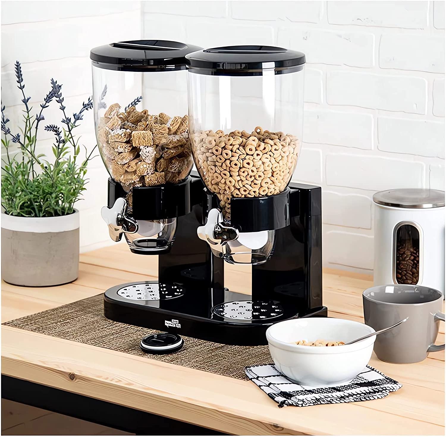 WRODA Food Dispenser Cereal Containers Storage Dispenser Food Storage Container Cereal Dispenser Countertop For Candy Nut Grain Granola Snack