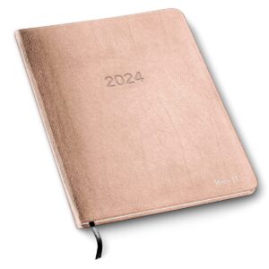 2024 Harbor Large Monthly Planner - Metallic Rose Gold - 9.75x7.5"