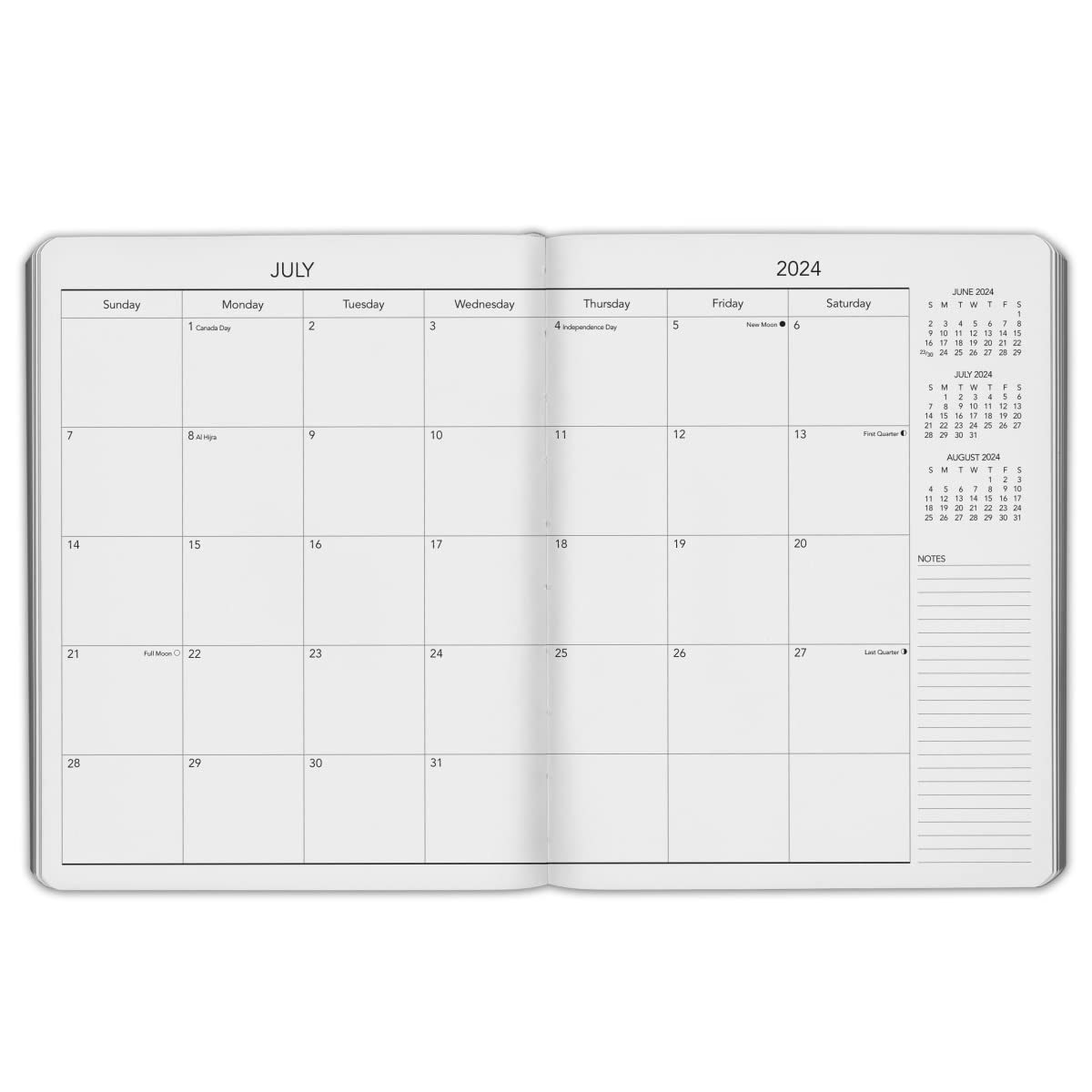 2024 Harbor Large Monthly Planner - Metallic Rose Gold - 9.75x7.5"