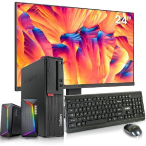 lenovo thinkcentre m710s sff desktop computer, intel core i7-6700, 16gb ddr4, 512gb nvme ssd, 24" full hd monitor, wireless keyboard & mouse, speakers, windows 10 pro