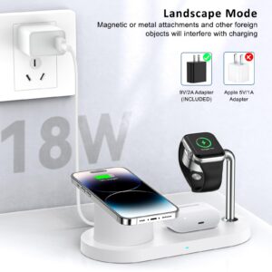 3 in 1 Magnetic Charging Station for Apple - Wireless Charger Stand for iPhone 12 13 14 15 Pro Max & Apple Watch & Airpods