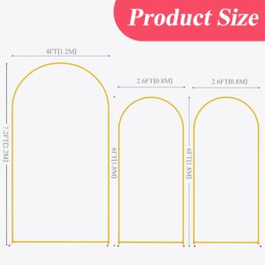 Asee'm Arch Backdrop Stand Set of 3 Gold Metal Arched Frame (7.2FT, 6FT, 6FT) for Wedding Parties Birthday Ceremony Graduation Anniversary Baby Shower Floral Background Decoration