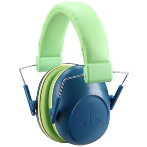 procase kids noise cancelling headphones, kids ear protection monster jam truck, fireworks hearing protection noise reduction, noise canceling earmuffs for sensory autism toddler children -navy