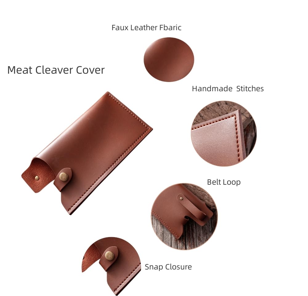 Senvitate Knife Sheath, Meat Cleaver Sheath, Universal Kitchen Butcher Knife Case, Chef Knife Edge Guard, Abrasion Resistant Cleaver Knife Cover Sleeves Knife Protectors