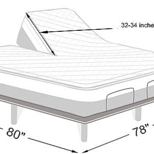 Kingnex Split Top King Mattress Topper for Adjustable Bed with Upper Flex Fluffy Matress Cover Quilted Fitted Mattress Pad with Elastic Pocket 32-34 Split from Head