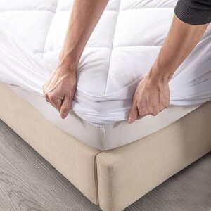 Kingnex Split Top King Mattress Topper for Adjustable Bed with Upper Flex Fluffy Matress Cover Quilted Fitted Mattress Pad with Elastic Pocket 32-34 Split from Head