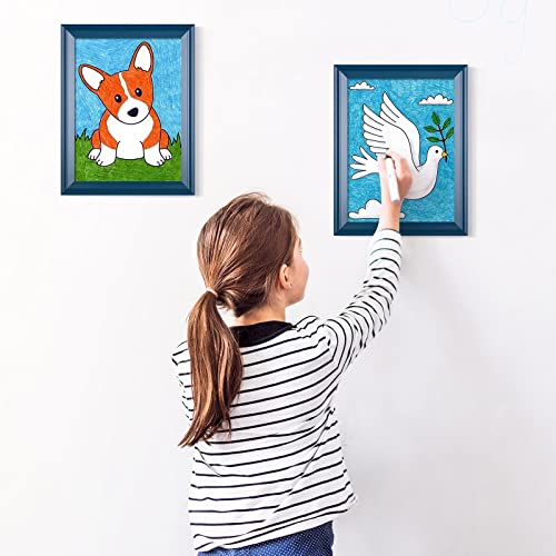 KSROECUD 9x12 Kids Artwork Frame for kids artwork changeable, Front-Opening, Tempered Glass, Child Artwork Frame with Storage(1Pack,Blue)