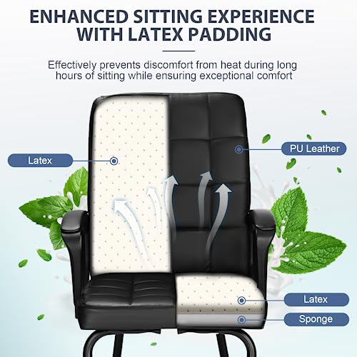 Joyoolife 2 Packs PU Leather Office Guest Chairs, Reception Chairs with Padded Arm Rest for Waiting Room, Meeting Room, and Office Lobby, Office Desk Guest Chairs with Metal Frame-300lbs