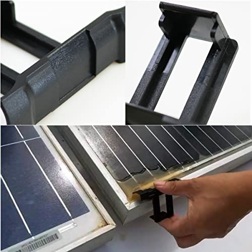 HOUSON 10Pcs Solar Panel Drainage Clips Roof Solar Panel Frame Cleaning Clips Photovoltaic Panel Water Guide & Mud Clamp Auto Remove Stagnant Water (35mm)