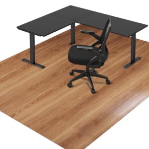 SALLOUS Chair Mat for Hard Floor, 79" x 60" Vinyl Gaming Chair Mat for Hard Surface, Multi-Purpose Hard Floor Protector Desk Chair Mat for Home Office (Wood Grain)