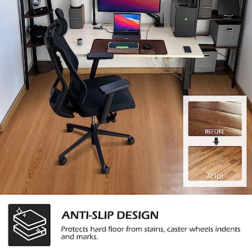 SALLOUS Chair Mat for Hard Floor, 79" x 60" Vinyl Gaming Chair Mat for Hard Surface, Multi-Purpose Hard Floor Protector Desk Chair Mat for Home Office (Wood Grain)