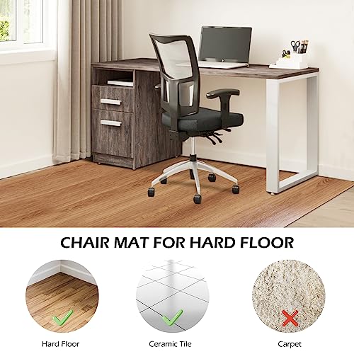 SALLOUS Chair Mat for Hard Floor, 79" x 60" Vinyl Gaming Chair Mat for Hard Surface, Multi-Purpose Hard Floor Protector Desk Chair Mat for Home Office (Wood Grain)