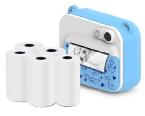 ushining print paper for kids instant print camera 5 rolls for instant kids camera, white (length: 23.95 feet/width: 2.28 inches)