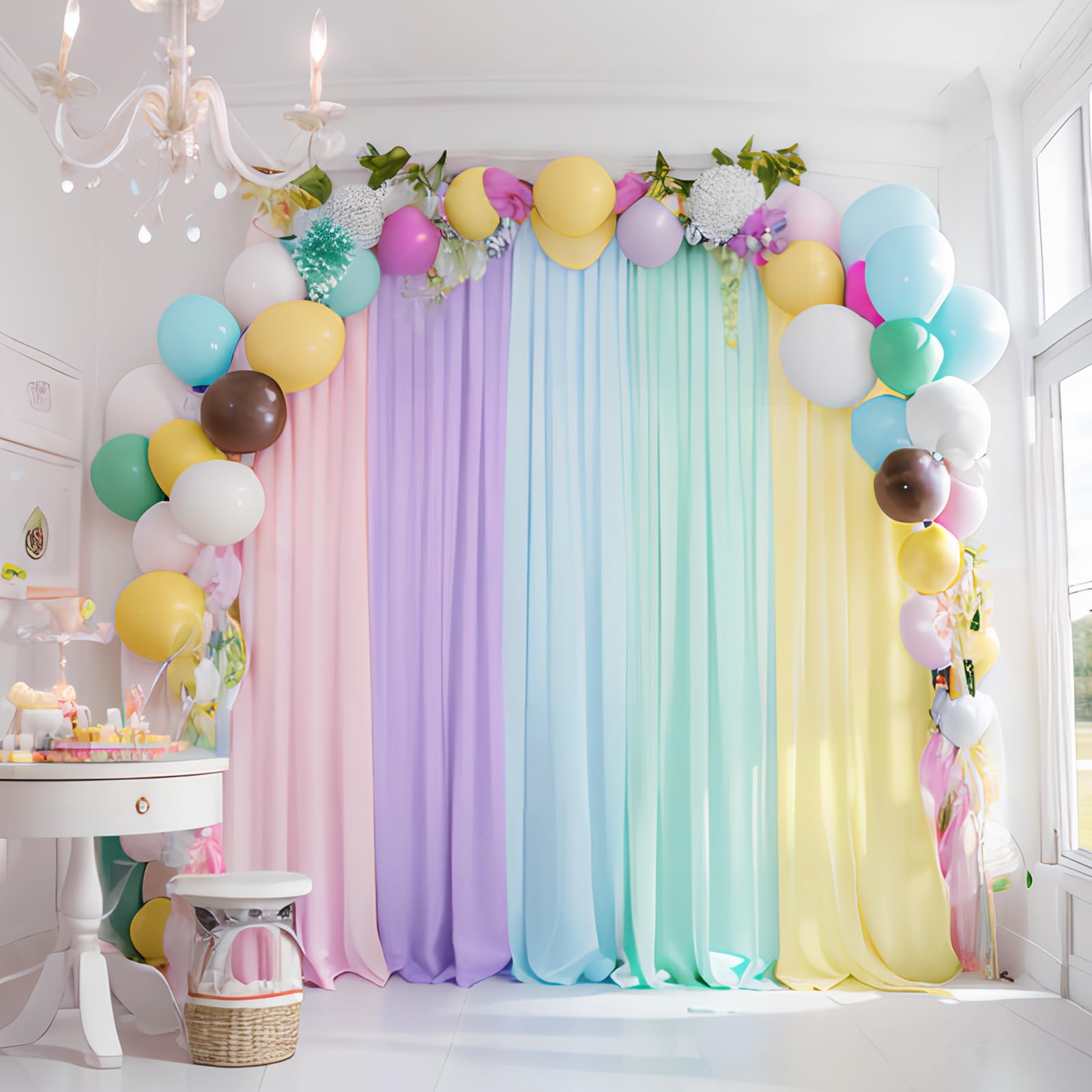 Unicorn Backdrop Pastel Rainbow Backdrop for Girls Birthday Baby Shower Unicorn Theme Party Decorations 10×7ft