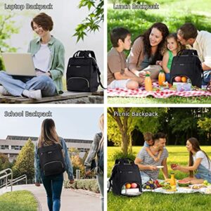 OIWAS Lunch Backpack for Women, 15.6 inch Laptop Backpack Insulated Cooler Backpack with USB Port for Men Travel Work Travel Picnics Hiking Womens Gift