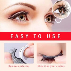 Lash Buddy Self-adhesive Eyelashes,2023 New Snap on Lashes,3 Pairs Lash Buddy Eyelashes Snap on No Adhesive (Natural+Long+Thick)