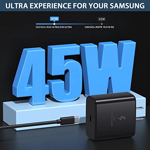 2024 New 45W Samsung Charger Type C Super Fast Charging USB C Android Charger for Samsung Galaxy S24 Ultra/S24/S24+/S23 Ultra/S23/S23+/S22 Ultra/S22+/S22, Galaxy Tab, PPS Charger & 6ft C Cable