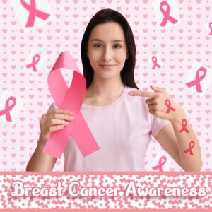 Loopeer 1000 Pcs Breast Cancer Awareness Tattoo Bulk Pink Ribbon Temporary Tattoos Face Breast Cancer Stickers for Party