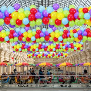 balloon drop net balloon reusable ceiling release balloon netting for birthday, new year's celebration, graduation party supplies, white (27 x 7 ft)