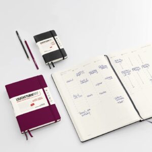 LEUCHTTURM1917 - Academic Week Planner 18-month Hardcover Medium A5, Jul. 2023 - Dec. 2024, English, Hardcover, Lilac