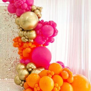 Birthday Balloons For Women Garland Kit Arch Burnt Orange Hot Pink And Gold For Party Decoration