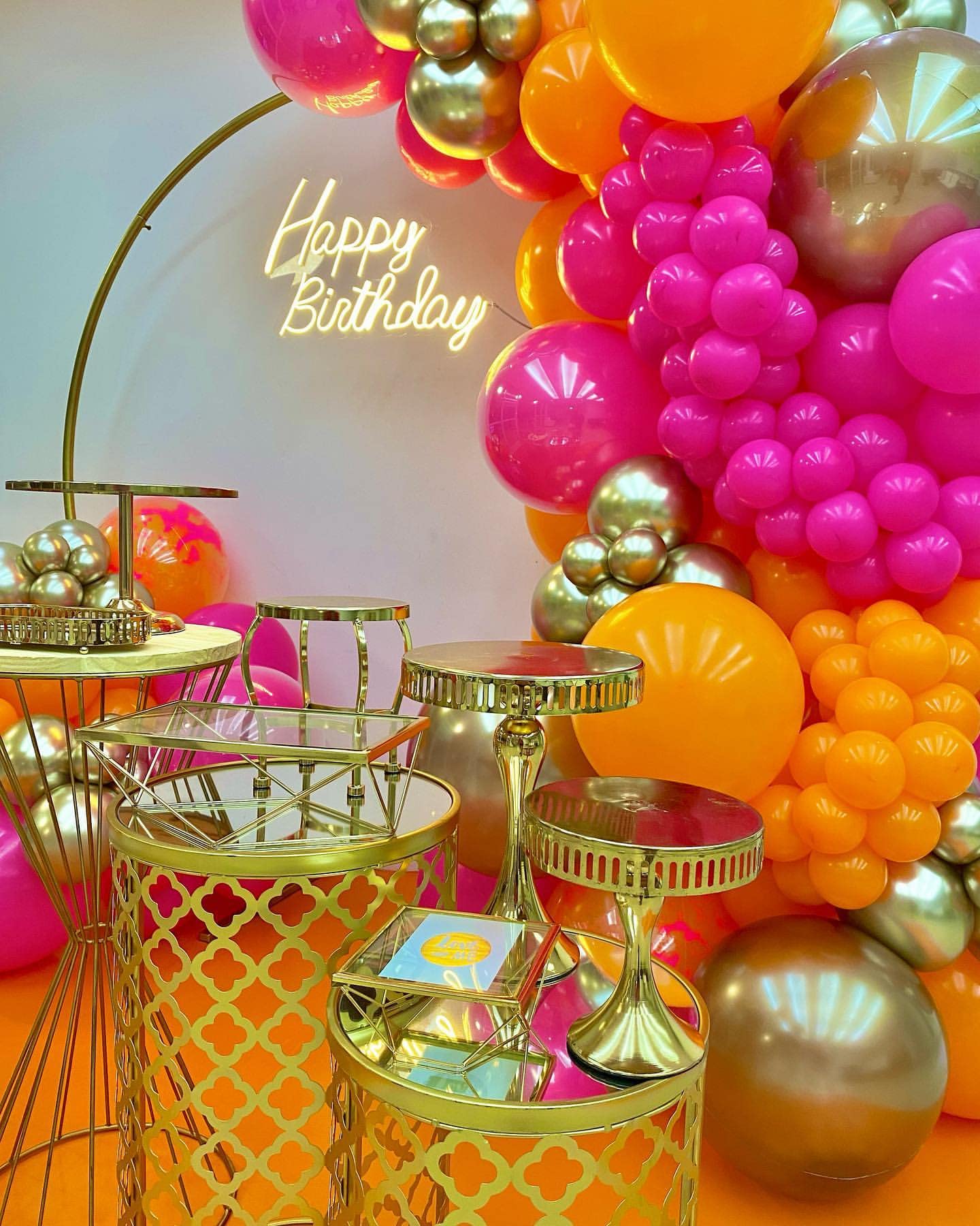 Birthday Balloons For Women Garland Kit Arch Burnt Orange Hot Pink And Gold For Party Decoration