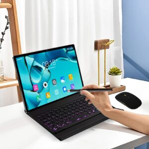 10inch Computers Tablets, 2 in 1 Tablet PC with 8GB RAM 128GB ROM, Android11 Octa Core, 3G Dual SIM, 8800mAh Battery, 10 Inch Office Tablet with Mouse RGB Keyboard (Grey)