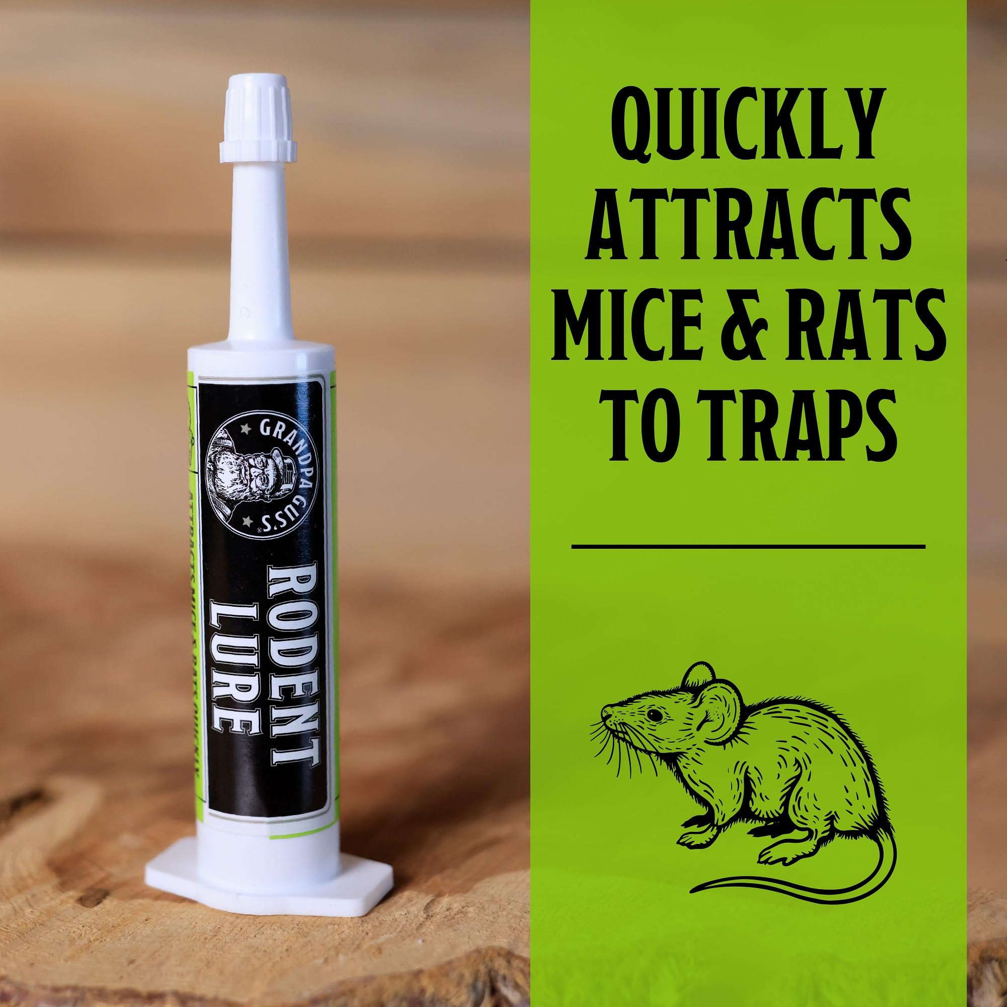 Grandpa Gus's Rodent Lure for Traps, All-Natural Food-Grade Attractant Gel to Bait Mice & Rats, 0.5oz (Pack of 2)