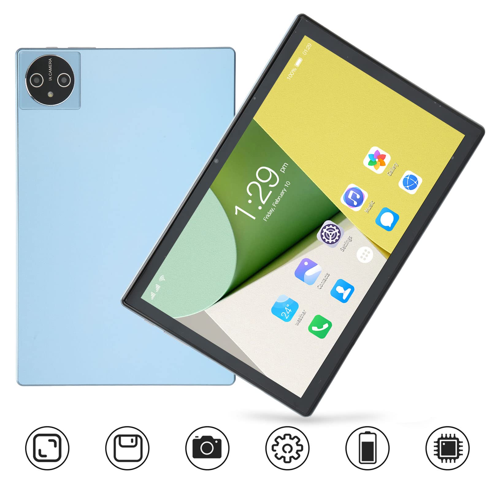 10.1 Inch Tablet Android 12 Tablet, 4G LTE Gaming Tablet, Octa Core CPU, 8GB RAM 256GB ROM, 1080P FHD Display, Dual Camera, 2.4G/5G WiFi, BT5.0, Dual SIM Slot, 7000mAh Battery