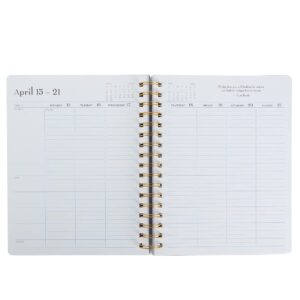 momAgenda Desktop 2024 Spiral Day Planner | July 2023 - December 2024 | Daily Monthly Unique Week-At-A-View Layout. (Botanical Garden)